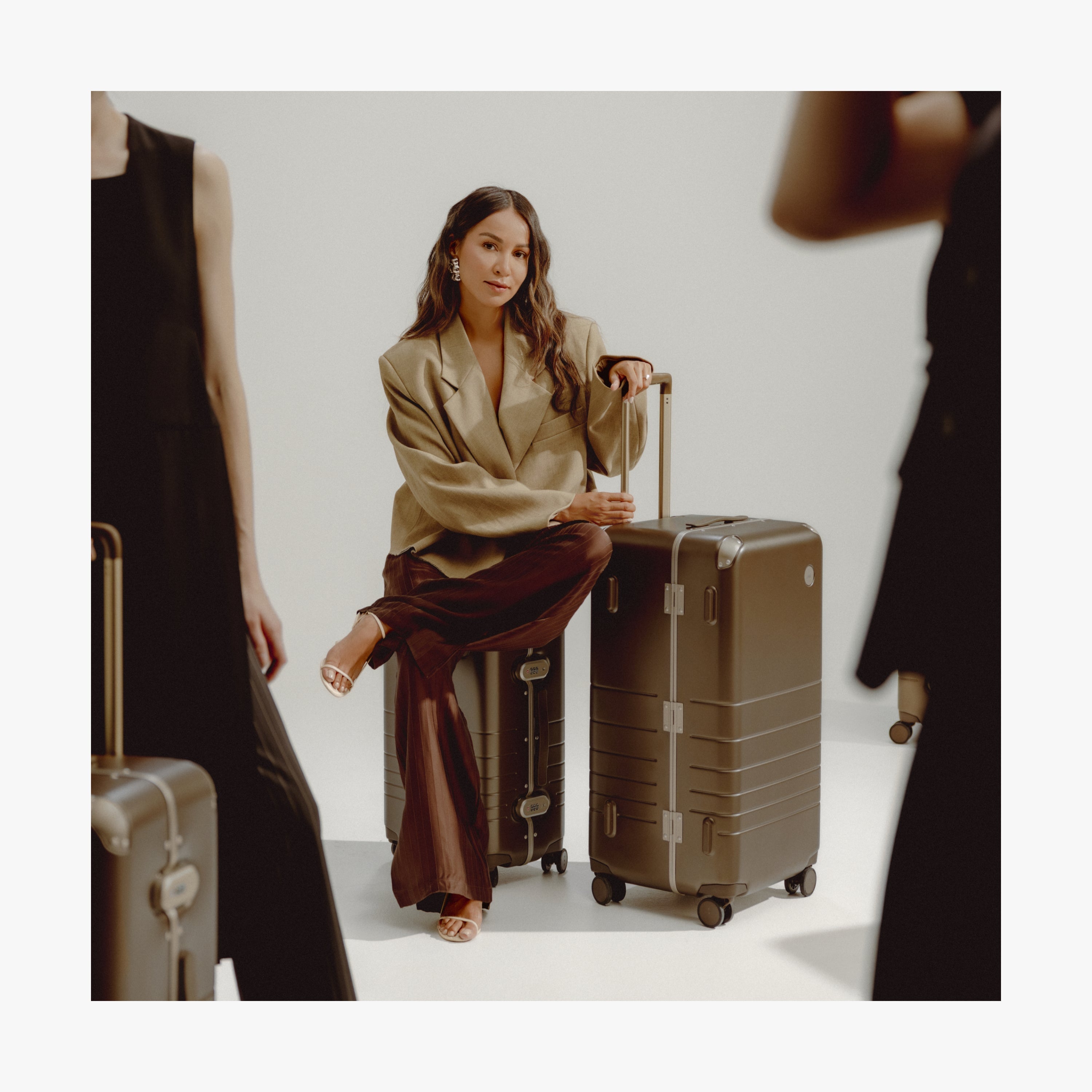 Hybrid Trunk Check-In Luggage | Monos UK Aluminum Suitcases